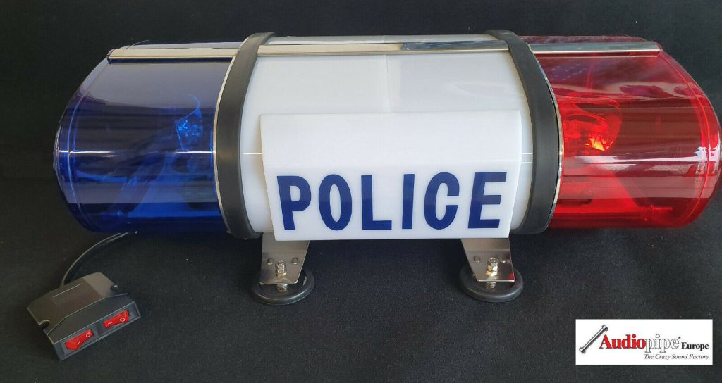 USA Police Car Dach Warnbalken Halogen Rotator - Audiopipe